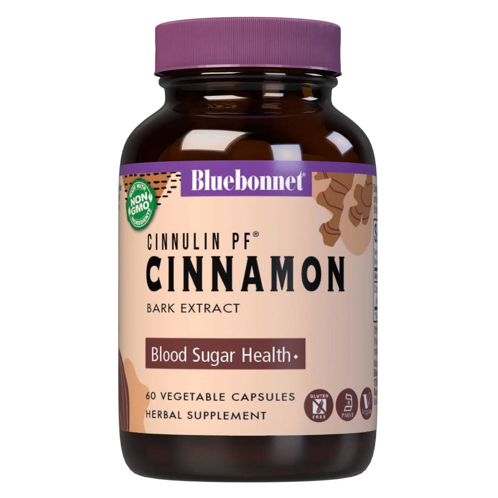 Bluebonnet Cinnulin Pf Cinnamon Bark Extract 60 Veg Capsules