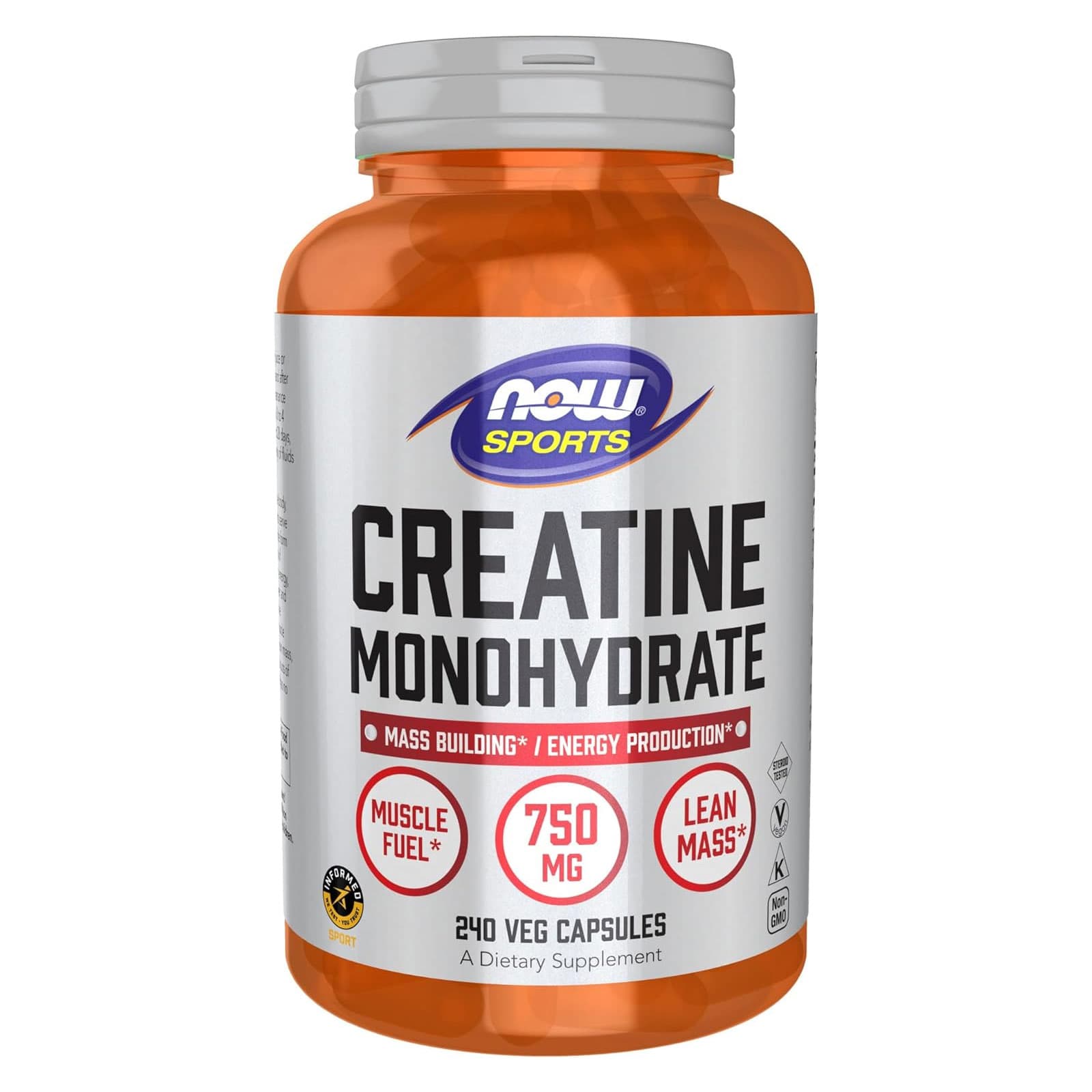 NOW Foods Creatine Monohydrate 750 mg 240 Veg Caps | DailyVita