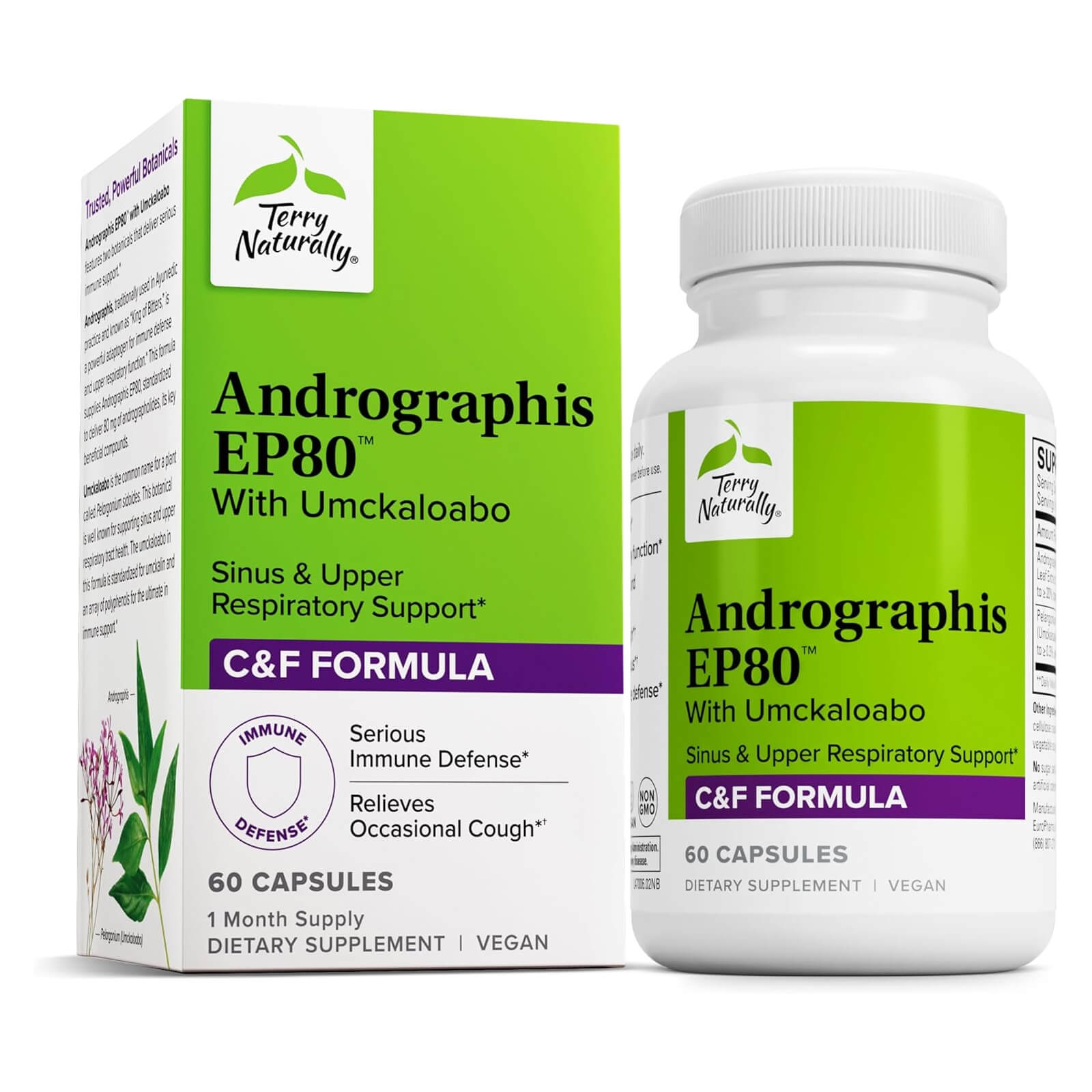 Terry Naturally Andrographis EP80 with Umckaloabo - C&F Formula - Sinus ...