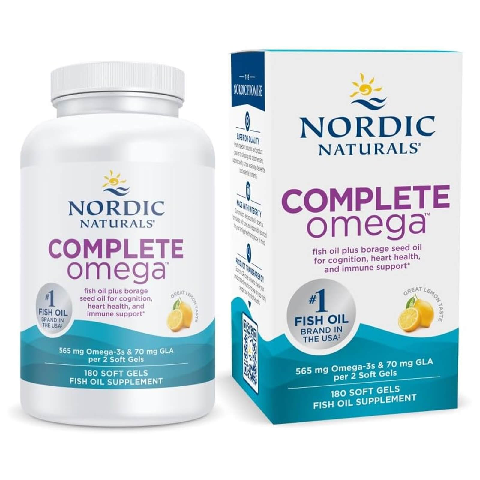 Nordic® Complete Omega™ Lemon 180 Softgels | DailyVita