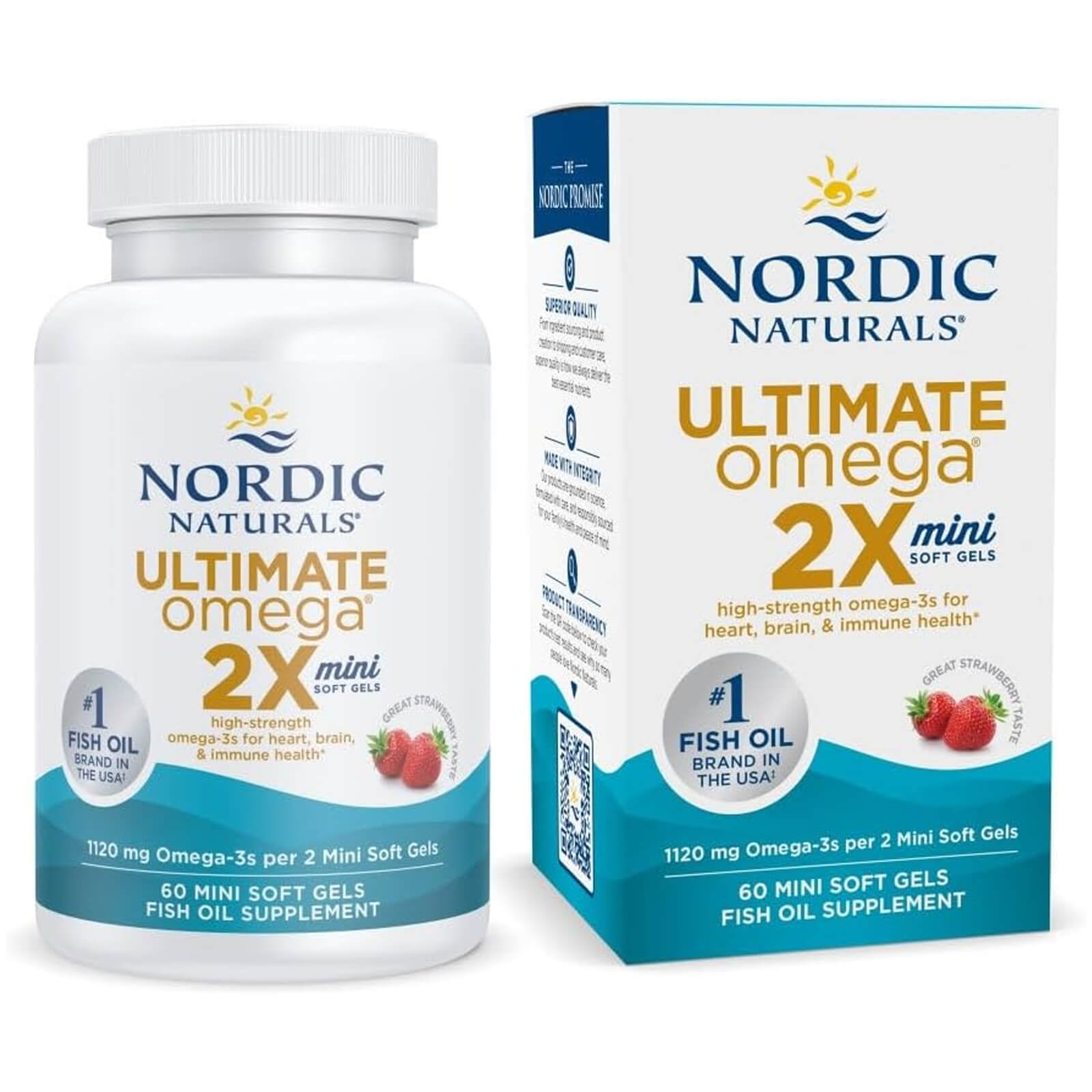 Nordic® Ultimate Omega® 2X Mini Strawberry 60 Softgels | DailyVita