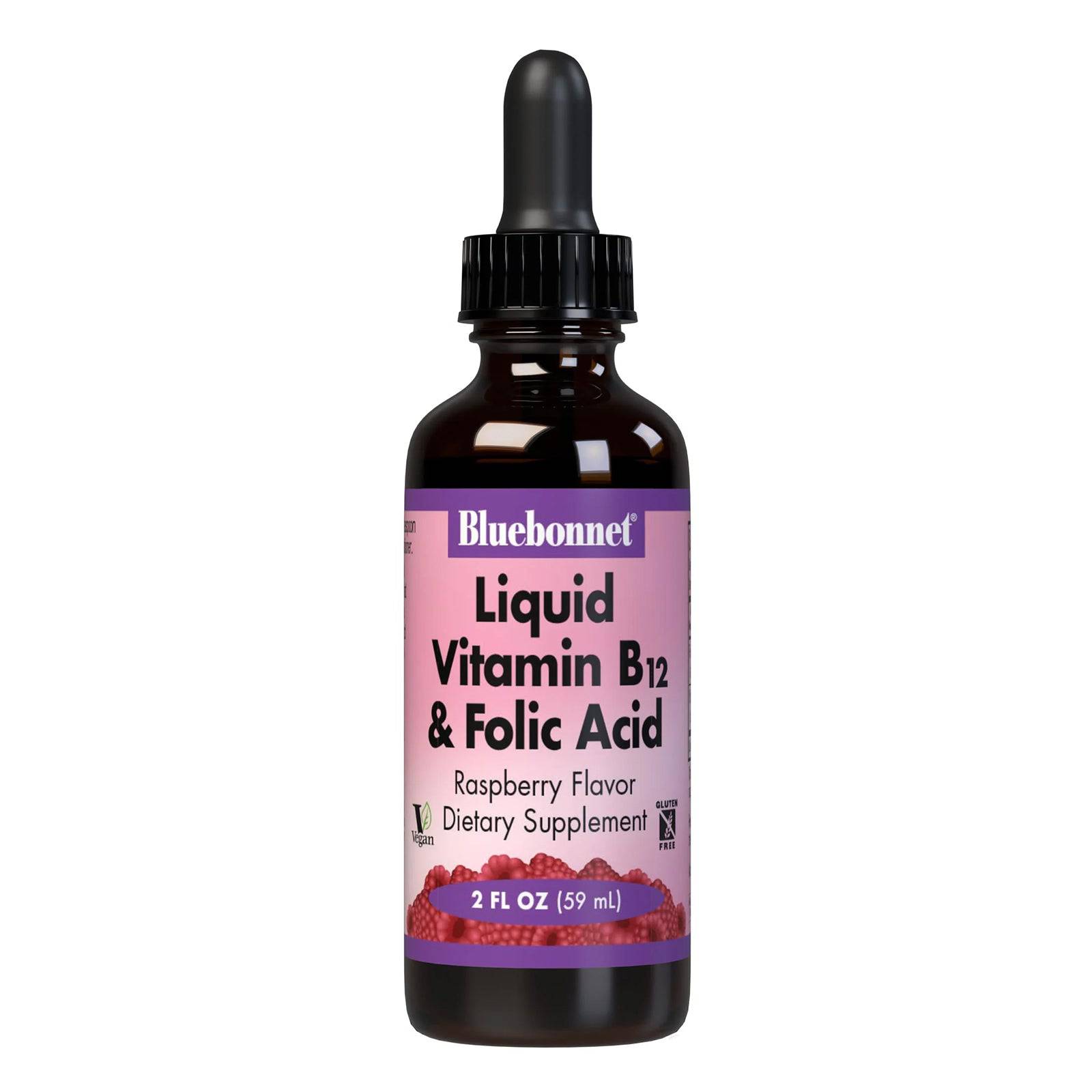 Bluebonnet Liquid Vitamin B-12 & Folic Acid Raspberry