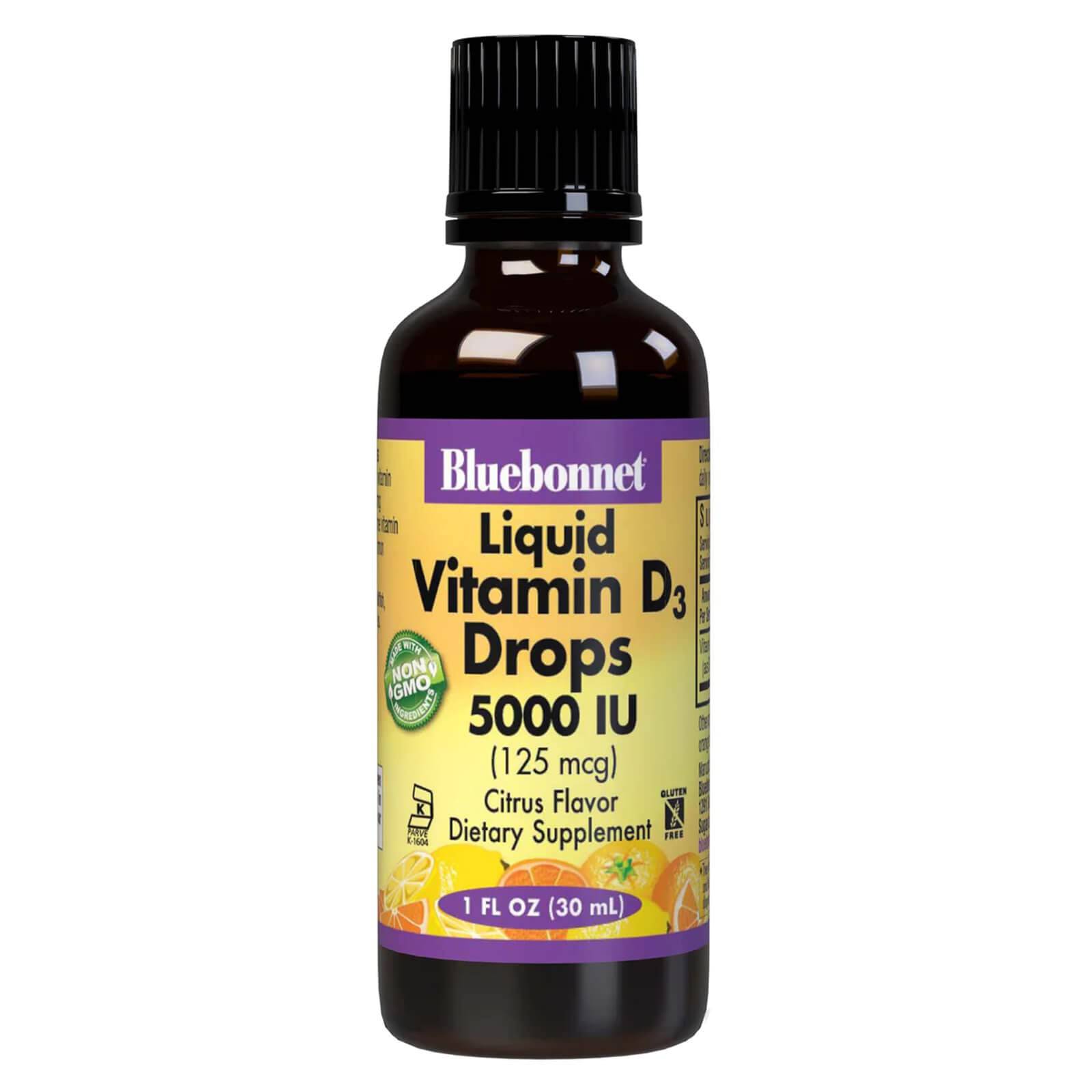 Bluebonnet Liquid Vitamin D3 Drops 125 mcg (5000 IU) Citrus