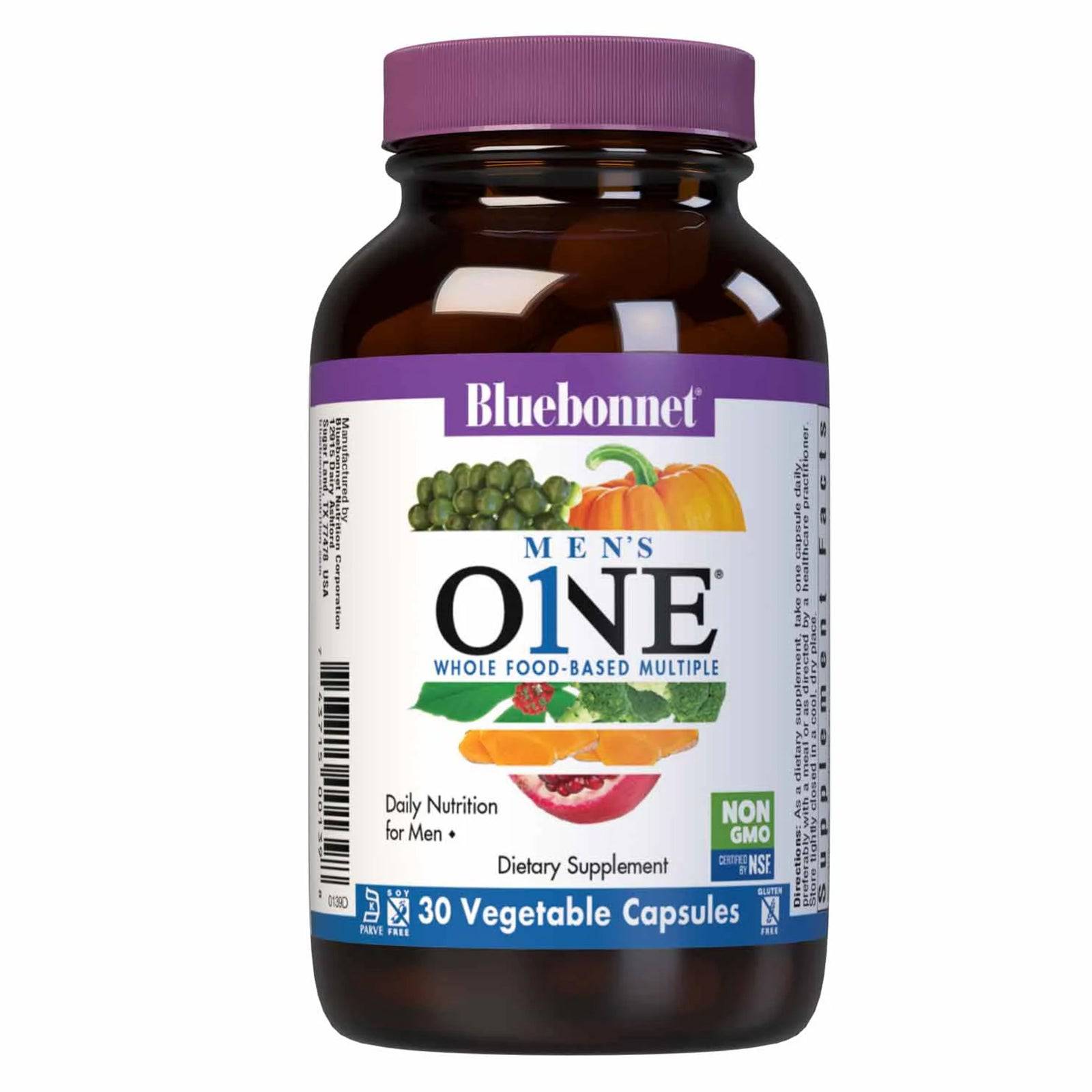 Bluebonnet Men One Whole Food-Based Multiple 30 Veg Capsules | DailyVita