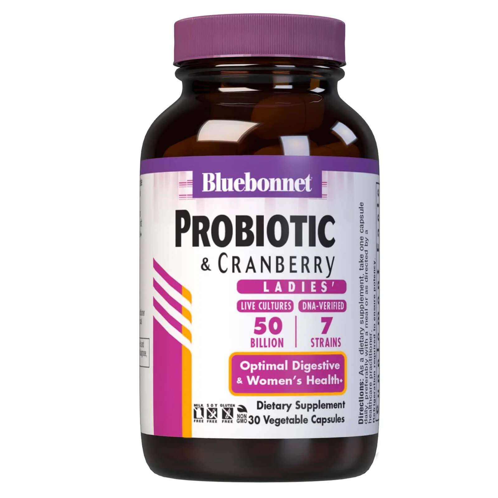 Bluebonnet Probiotic & Cranberry Ladies 50 Billion Cfu 30 Veg Capsules ...