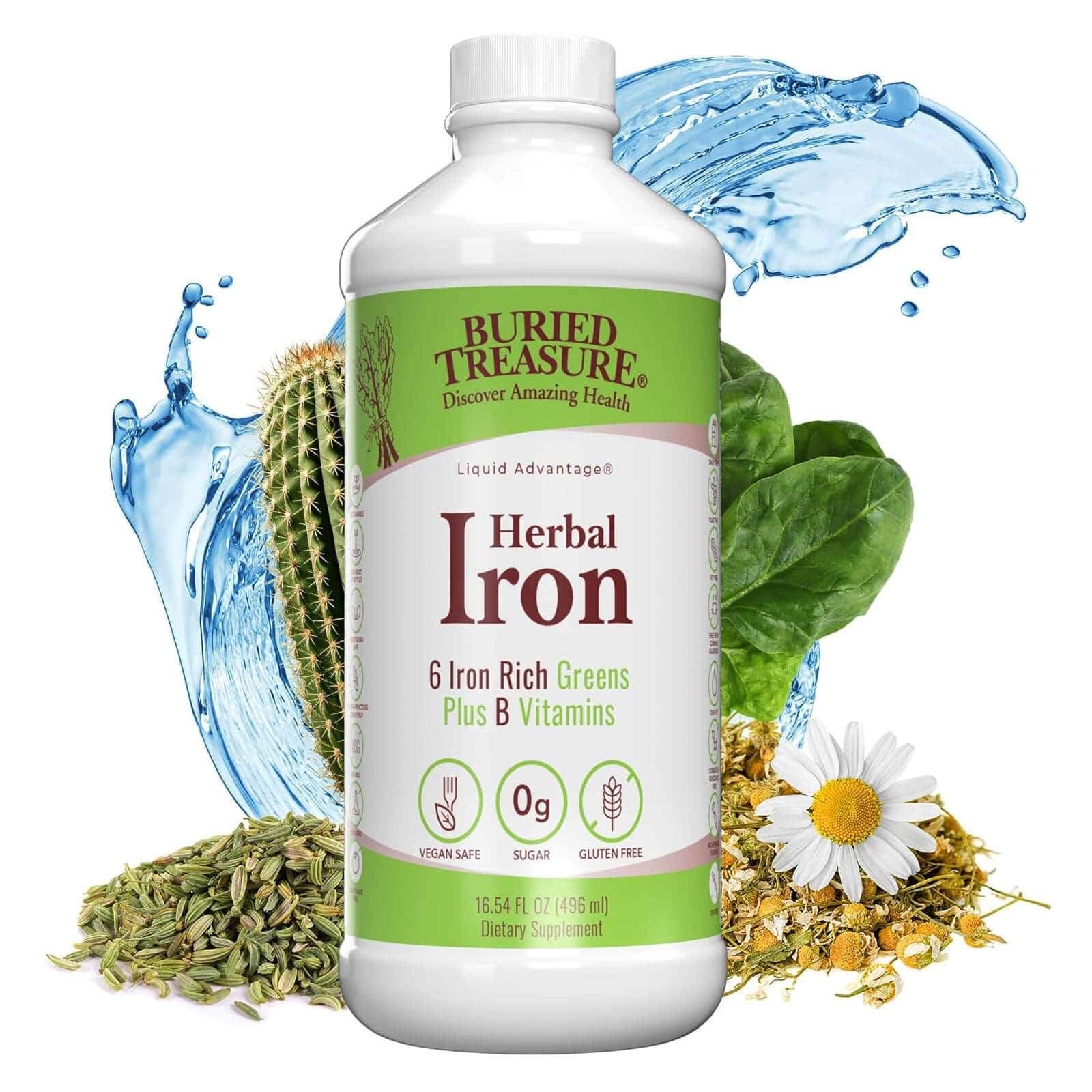 Buried Treasure Herbal Iron Liquid Nutrients 16 fl oz (473 ml) | DailyVita