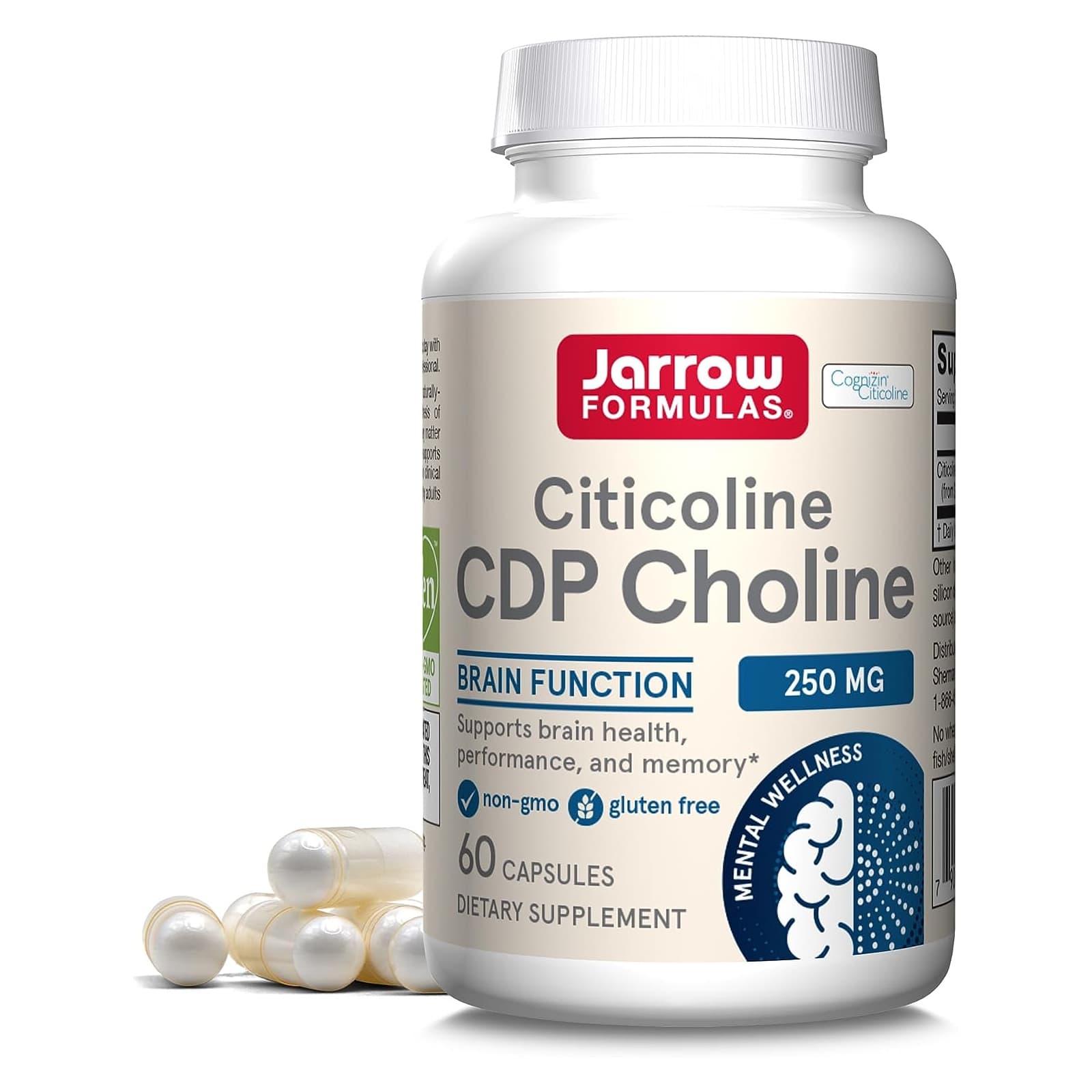 Jarrow Formulas Citicoline CDP Choline 250 mg 60 Capsules | DailyVita