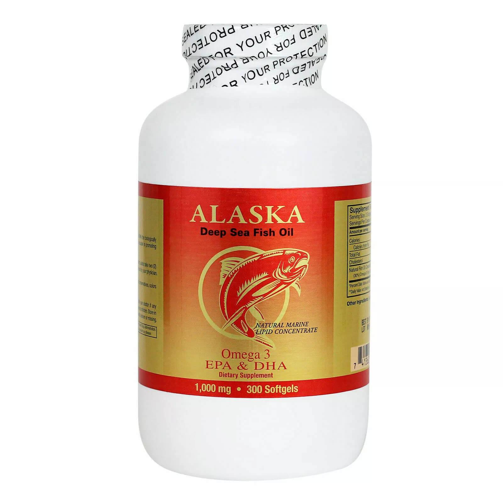 NCB Alaska Deep Sea Fish Oil Omega-3 1000 mg 300 Softgels | DailyVita
