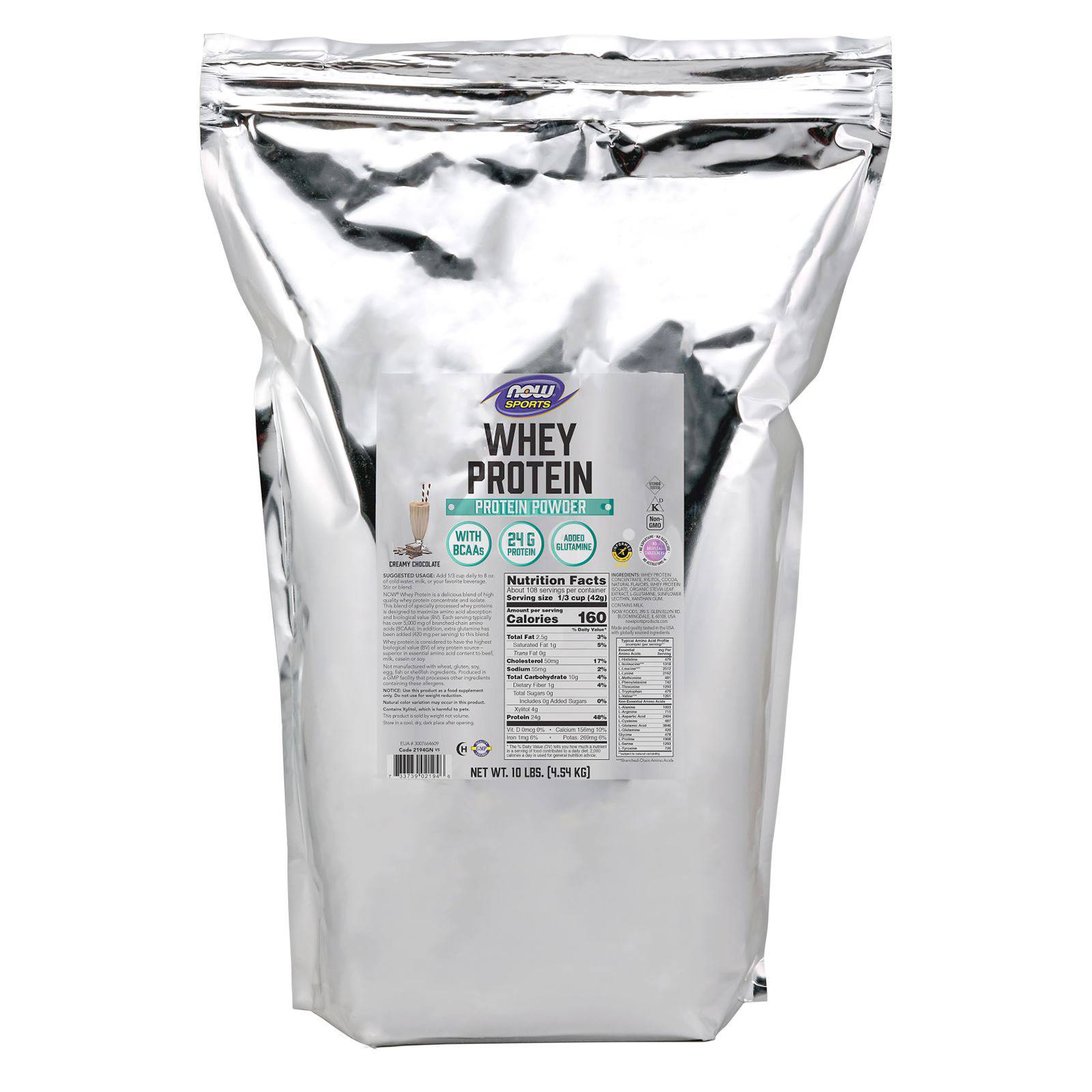NOW Foods Whey Protein Creamy Chocolate Powder 10 lbs. | DailyVita