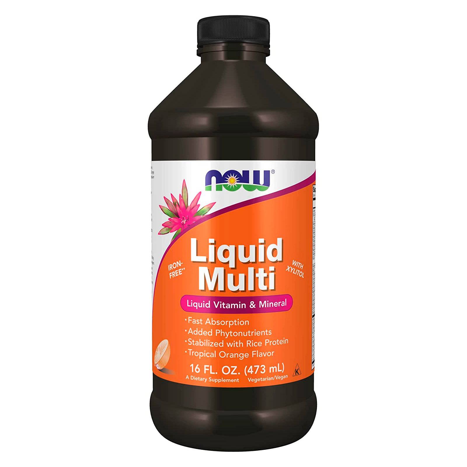 NOW Foods Liquid Multi Tropical Orange Flavor 16 fl oz | DailyVita