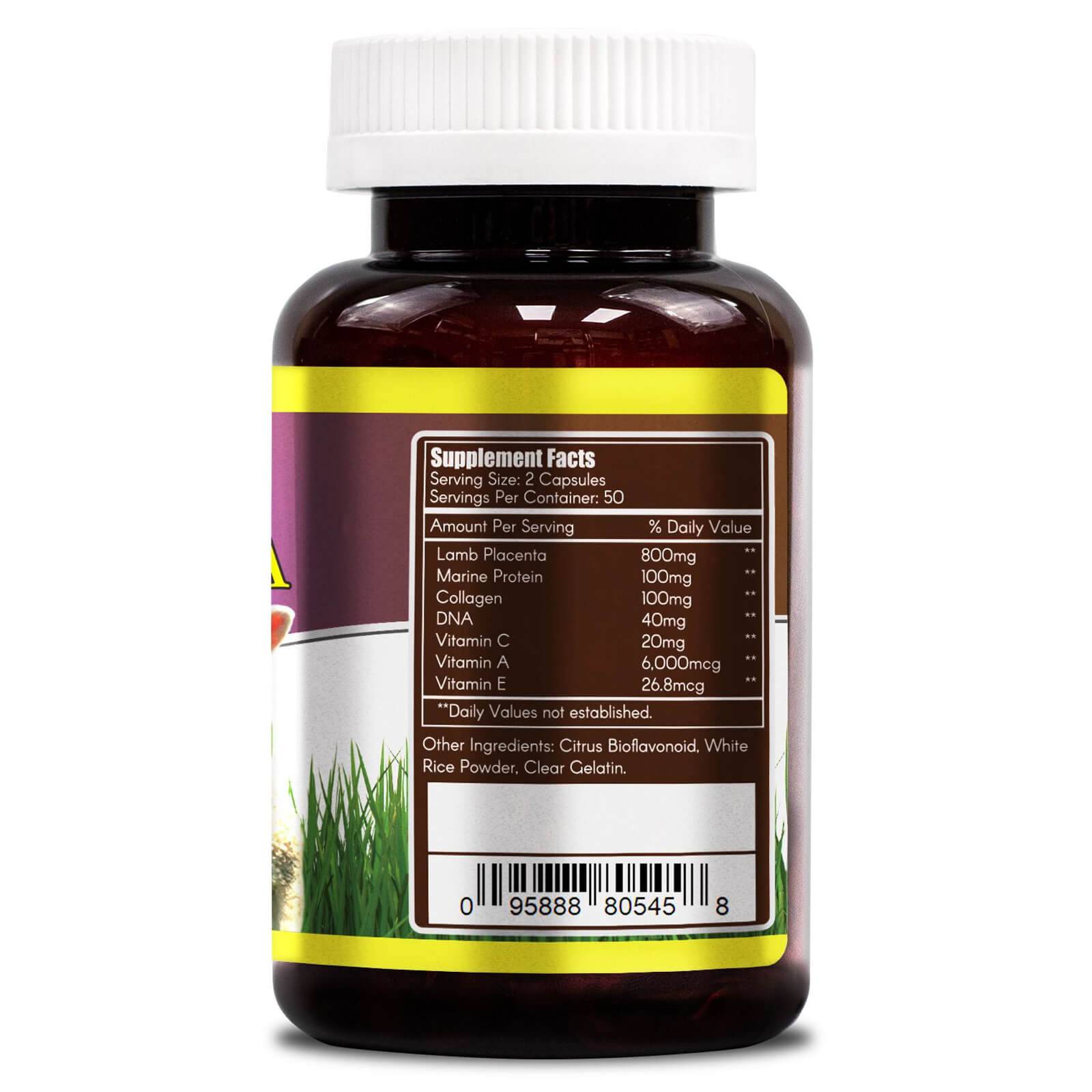Woohoo Natural DNA Lamb Placenta 800 mg 100 Capsules | DailyVita