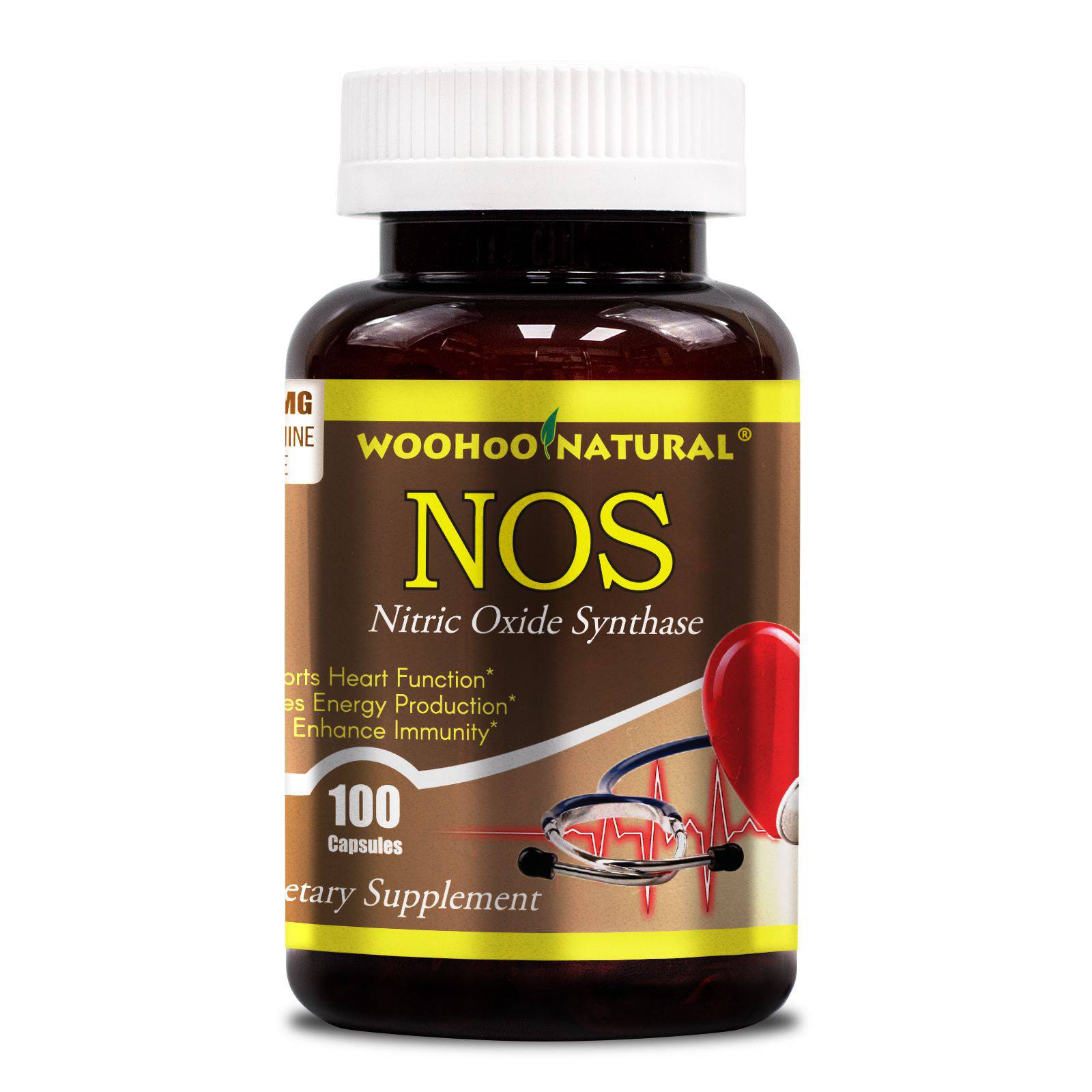 WooHoo Natural NOS Nitric Oxide Synthase 1000 mg 100 Capsules | DailyVita